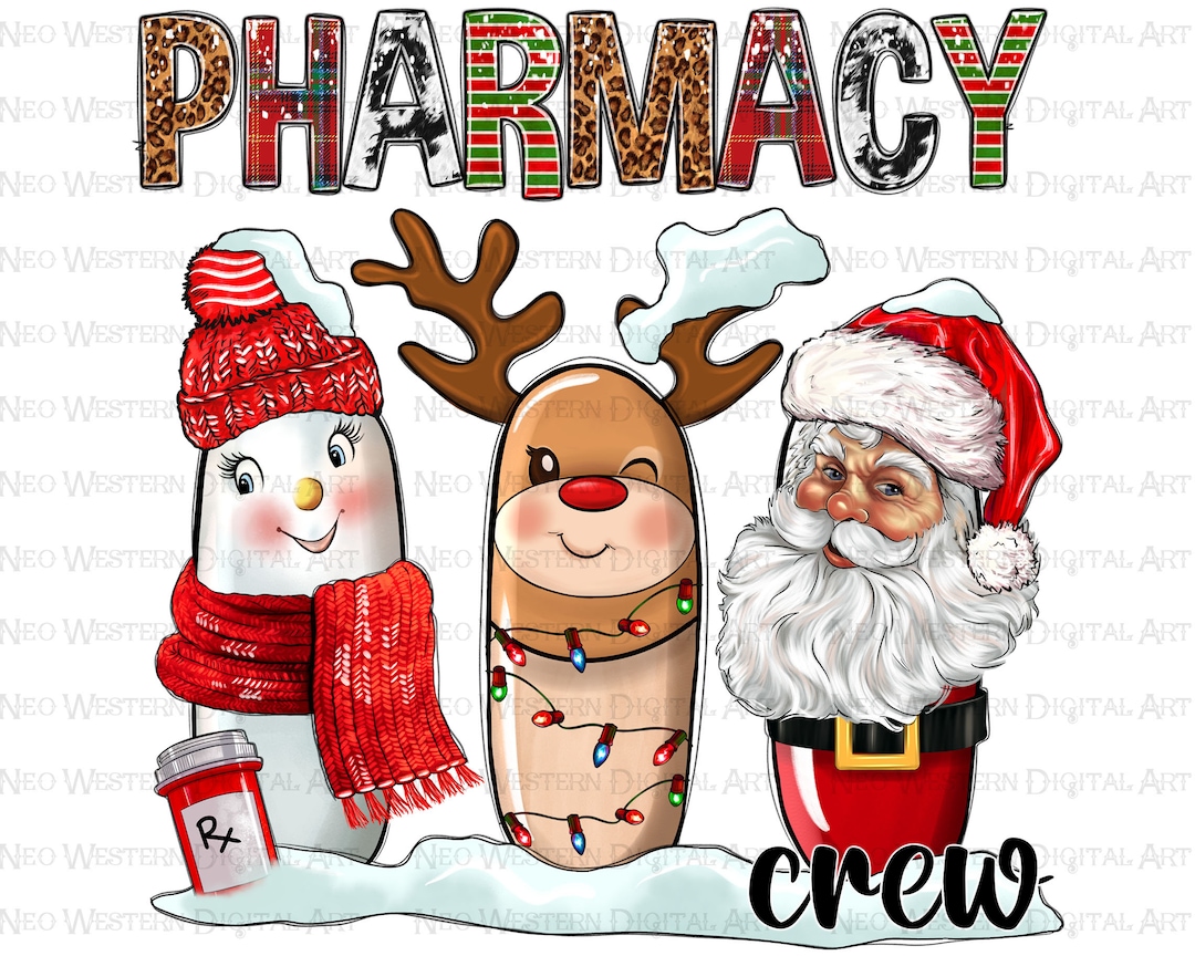 Pharmacy Crew Christmas Png Sublimation Design Download, Christmas Png ...