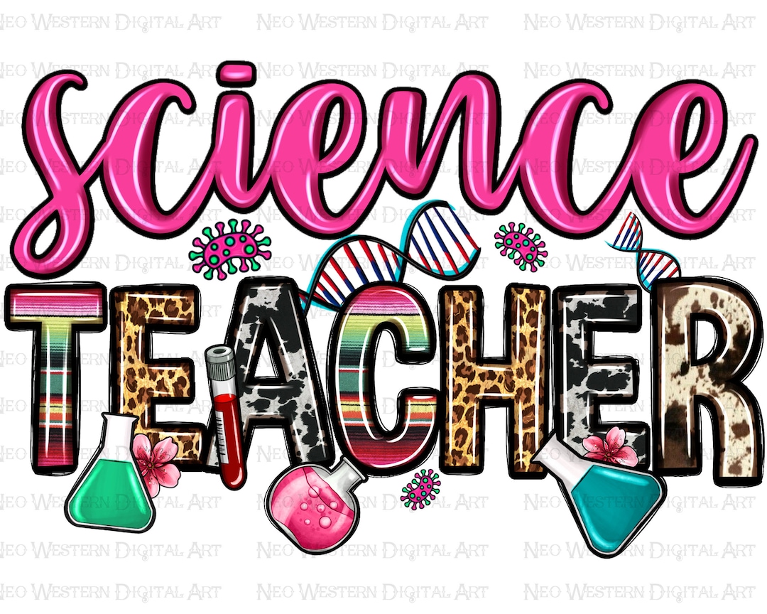 Science Teacher Png Sublimation Design Download, Teacher's Day Png ...