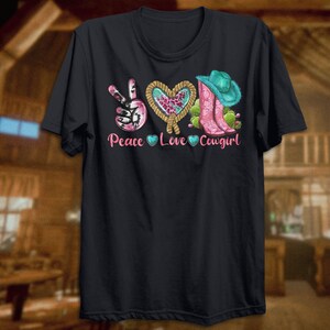 Peace Love Cowgirl Png Sublimation Design Download, Peace Love Png ...