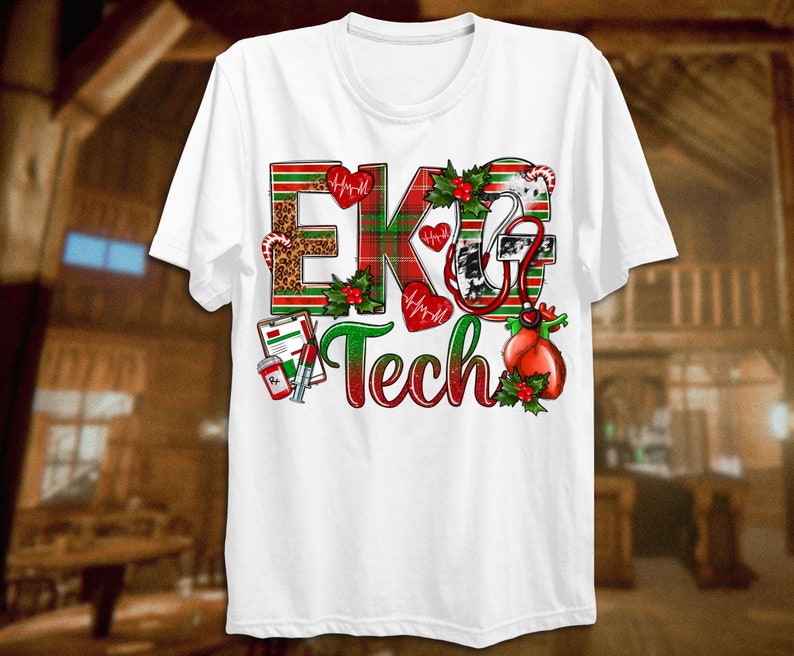 Christmas EKG Tech Png Sublimation Design Download EKG Tech - Etsy