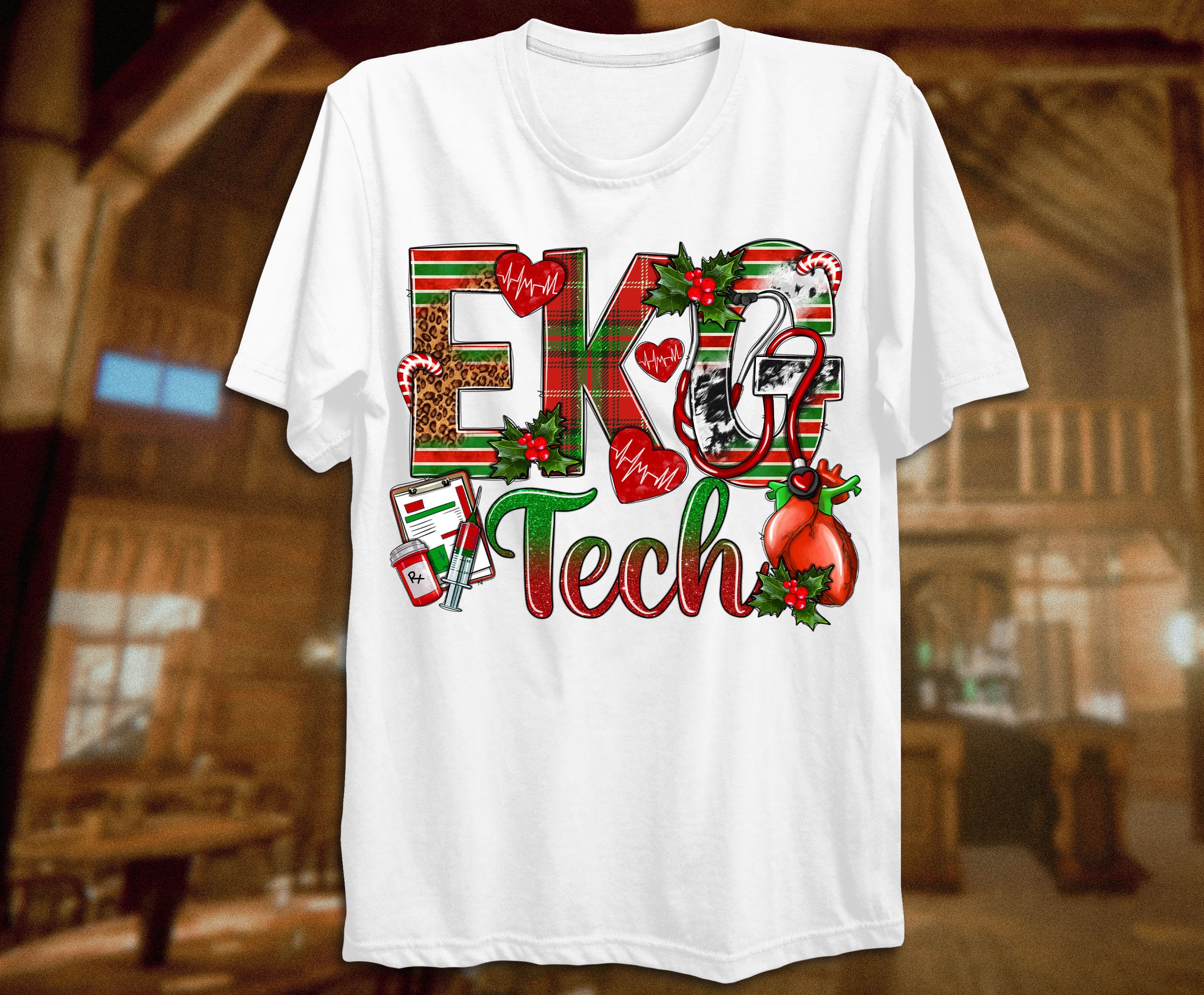Christmas EKG Tech Png Sublimation Design Download, EKG Tech Png ...