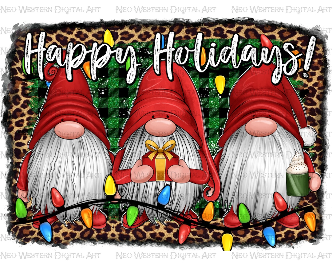 Happy Holidays Gnomes Christmas Png Sublimate Design Download ...
