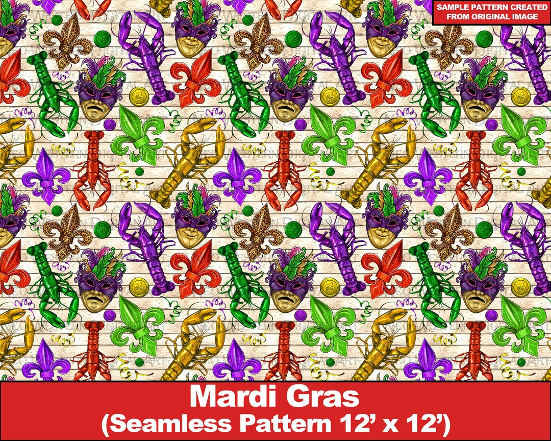 Mardi Gras Seamless Digital Paper, Mardi Gras Digital Seamless Pattern ...