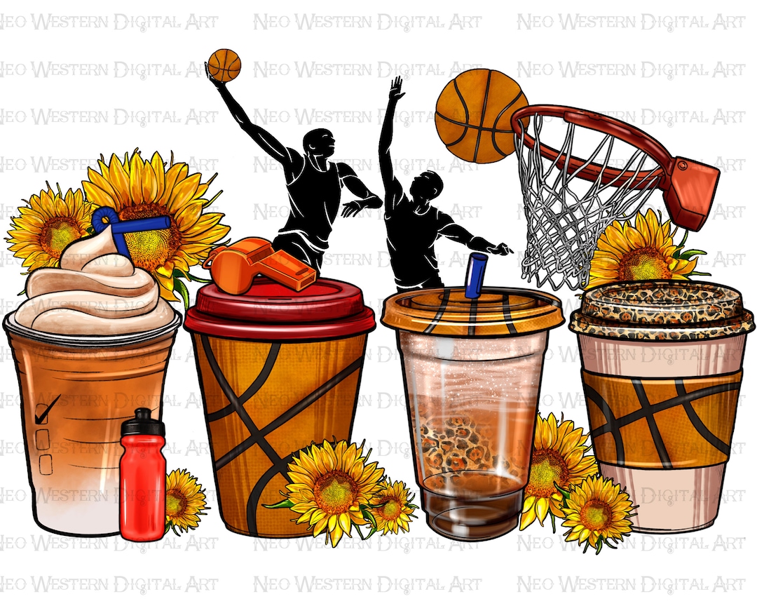 Basketball Coffee Cups Png Sublimation Design Download, Sport Coffee ...