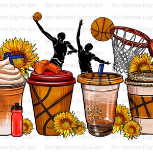 Basketball Coffee Cups Png Sublimation Design Download, Sport Coffee ...