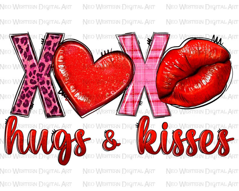 Xoxo Hugs and Kisses Png Sublimation Design Download - Etsy