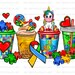Autism Coffee Cups Png Sublimation Design Download, Coffee Cups Png ...