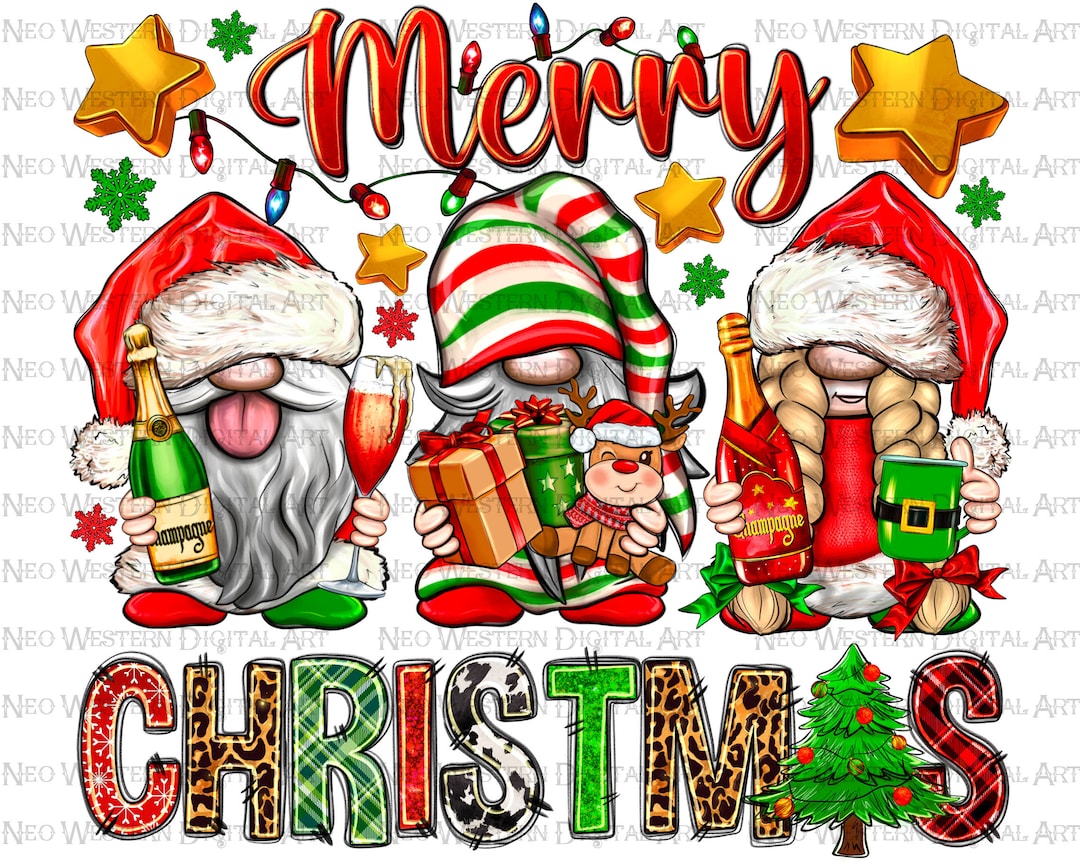 Merry Christmas Gnomes Png Sublimation Design Download, Merry Christmas ...