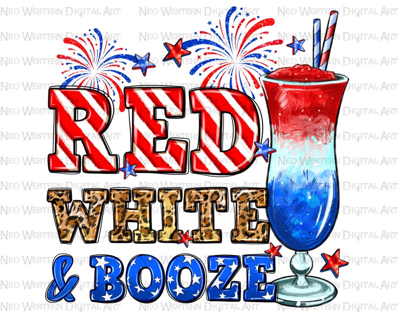 Red White and Booze Png Sublimation Design Download 4th of - Etsy