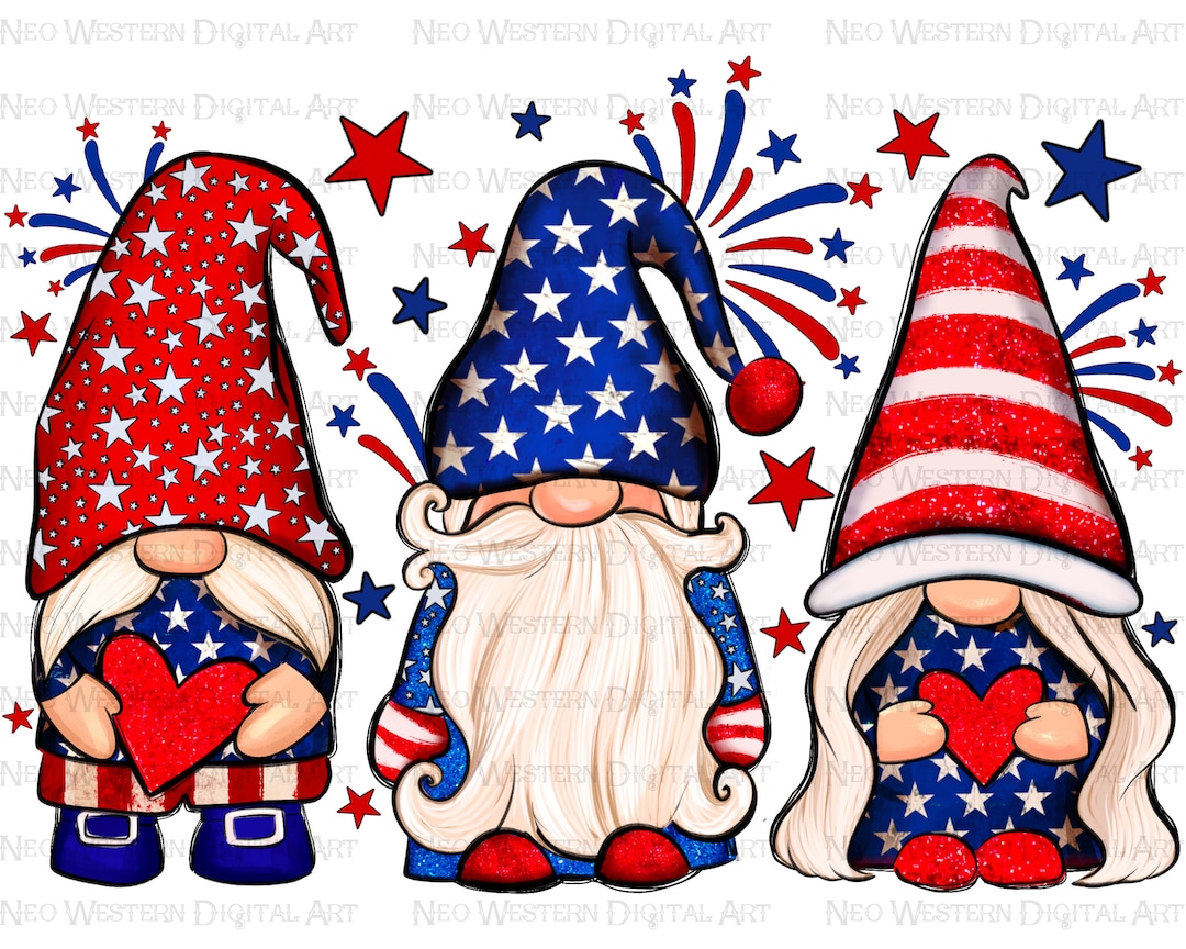 4th of July Gnomes Png Sublimation Design Download, 4th of July Png ...
