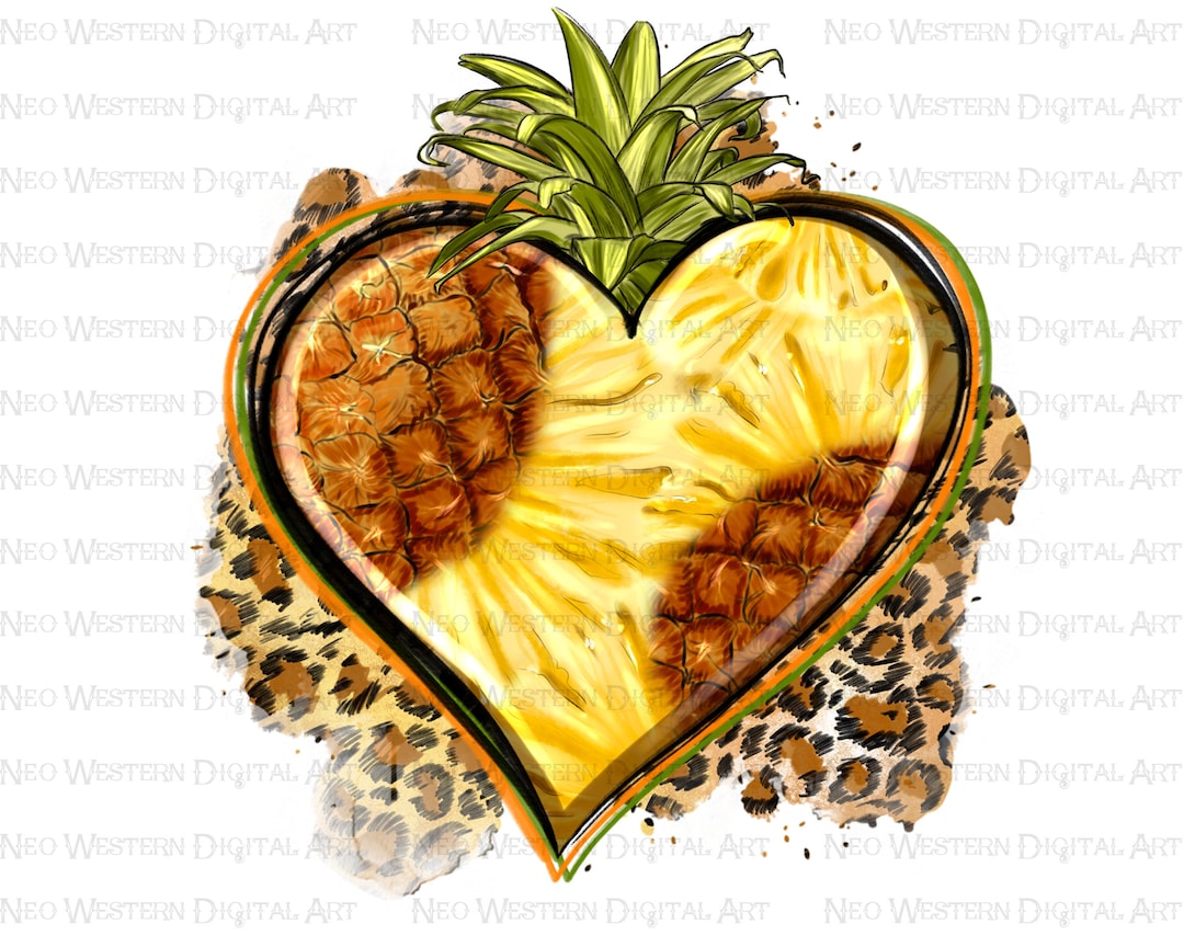 Pineapple Heart Png Sublimate Designs Download, Summer Fruit Png, Hello ...