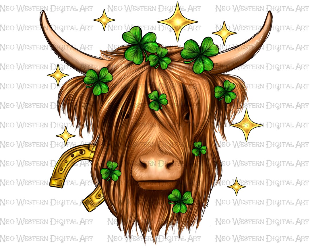 St. Patrick's Day Cow Png Sublimation Design Download, St. Patrick's ...