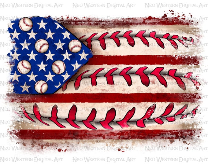 Baseball American Flag *red Robin Style* (heirloom Quality) - Etsy
