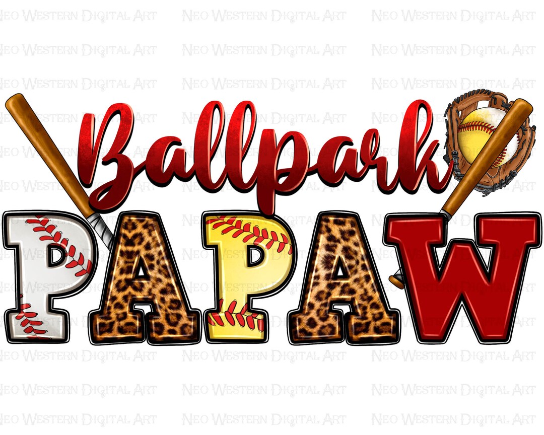Ballpark Papaw Png Sublimation Design Download, Softball Png, Game Day ...