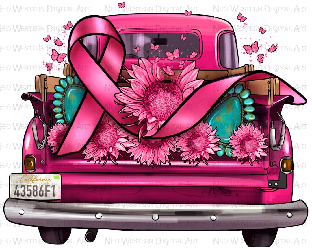 Cancer Awareness Truck Png Sublimation Design Download, Breast Cancer ...