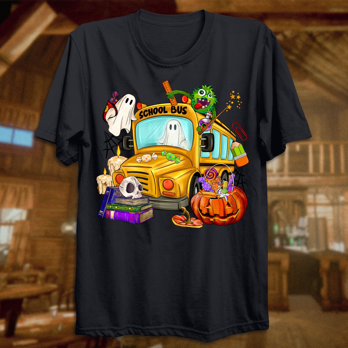 Halloween School Bus Png Sublimation Design Download, Happy Halloween ...