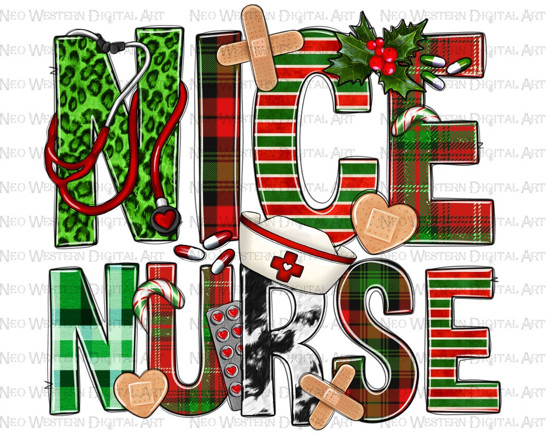 Nice Nurse Christmas Png Sublimation Design Download, Christmas Png ...