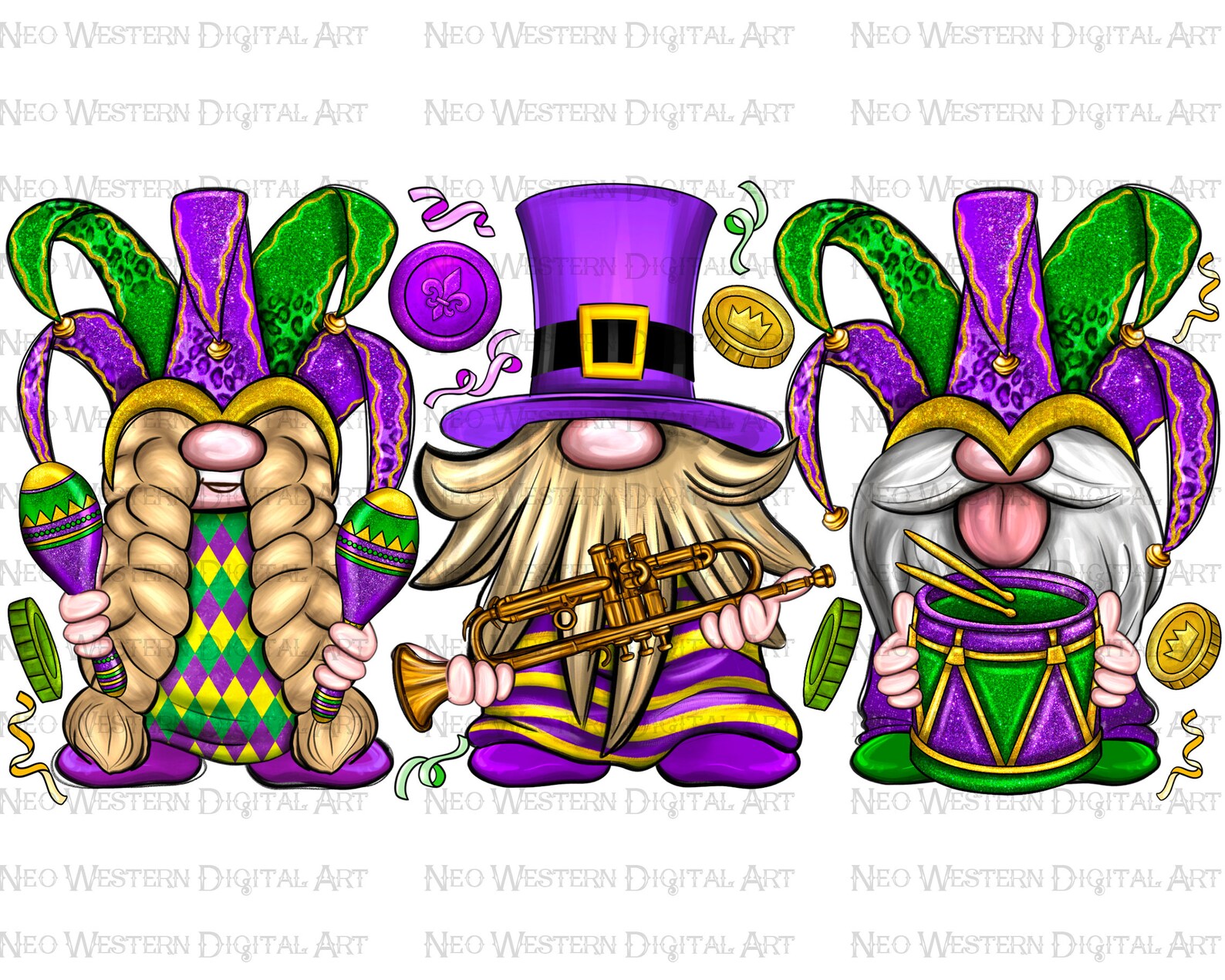 Mardi Gras Gnomies Png Sublimation Design Download Mardi Gras - Etsy