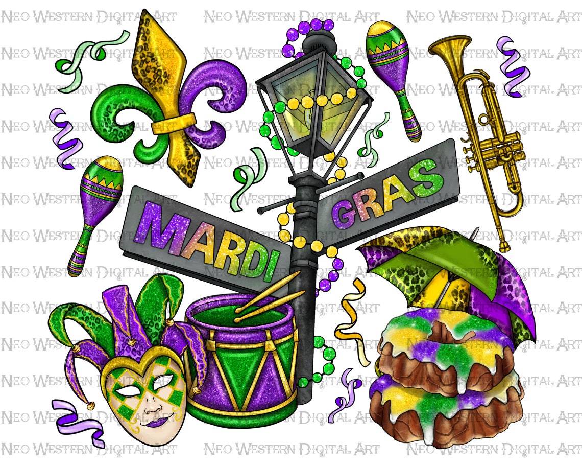 Mardi Gras Png Sublimation Design Download Mardi Gras Png - Etsy