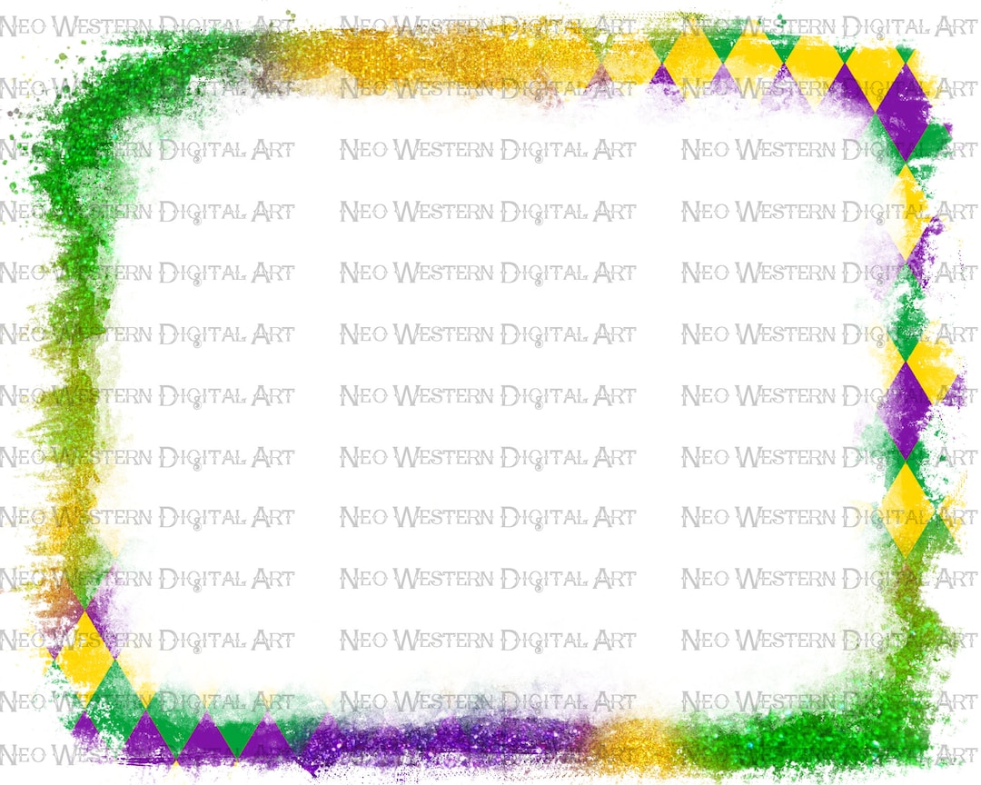 Mardi Gras Frame Background Png Sublimation Design Download, Mardi Gras ...