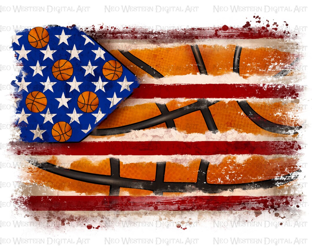 Basketball American Flag Png Sublimation Design Download, USA Flag Png ...