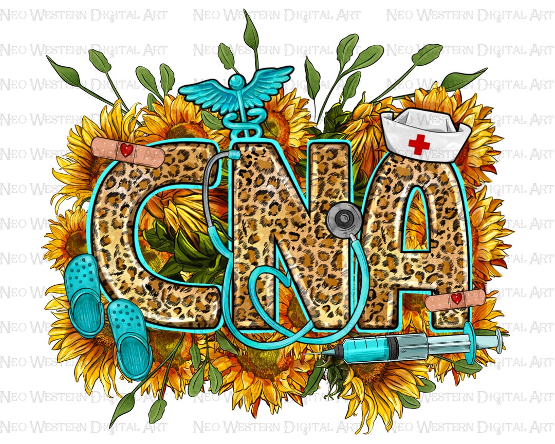 Western CNA Certified Nursing Assistant Png, CNA Nurse Png, Sunflowers ...