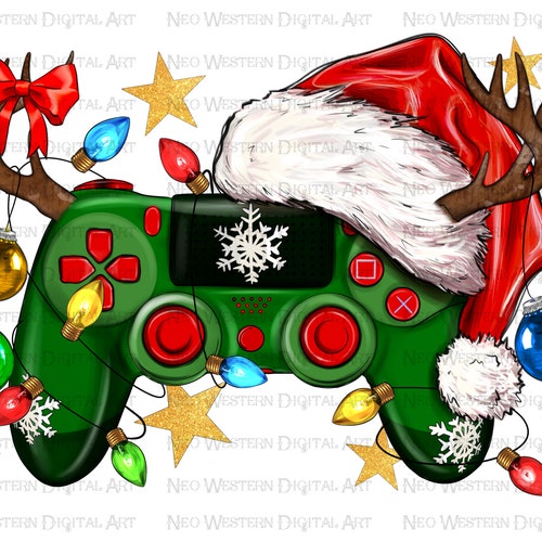 Christmas Game Controller Png Sublimation Design Download - Etsy