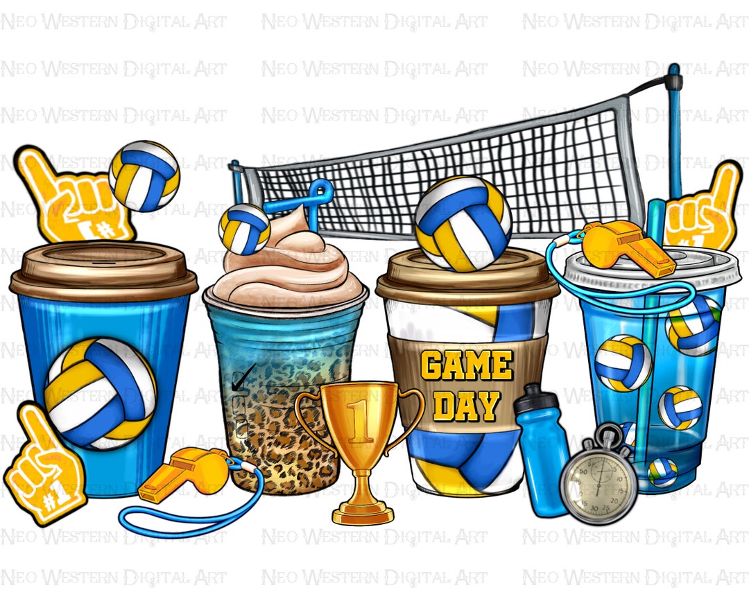 Volleyball Coffee Cups Png Sublimation Design Download,sport Coffee ...