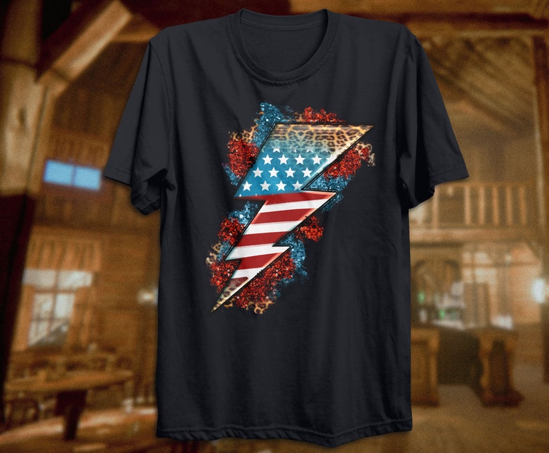 American Lightning Bolt Png Sublimation Design Download 4th - Etsy