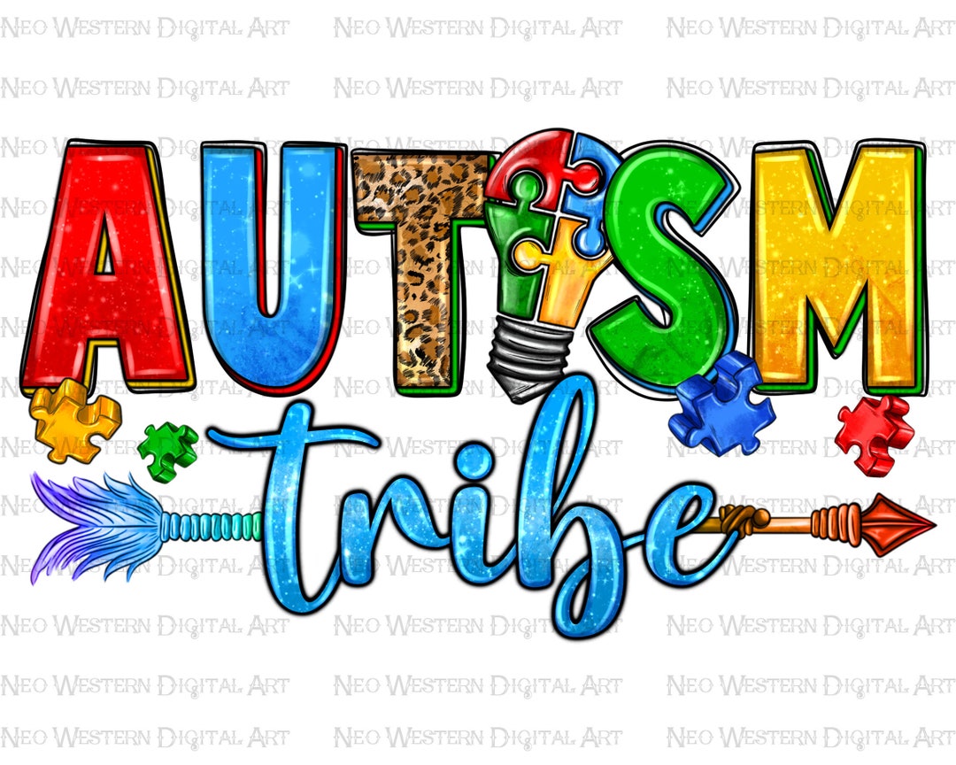 Autism Tribe Png Sublimation Design Download, Autism Awareness Png ...