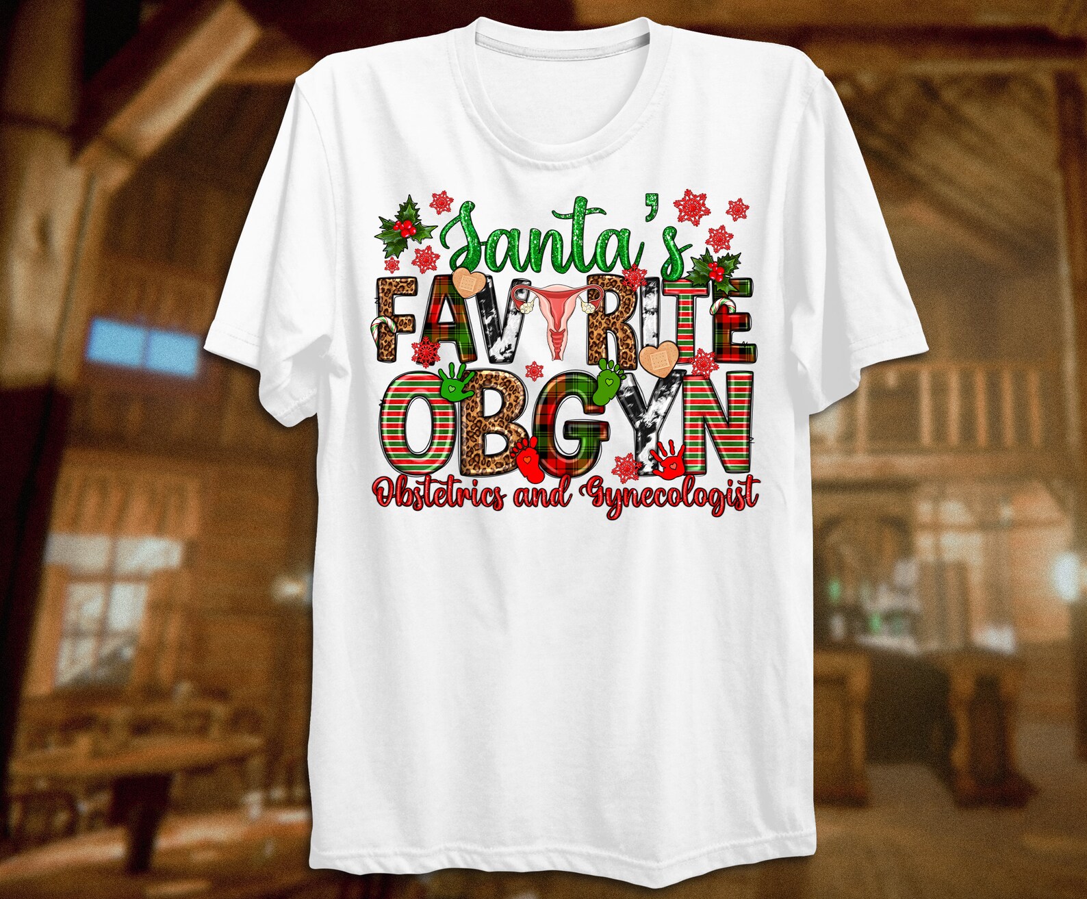 Santa's Favorite OBGYN Obstetrics and Gynecologist Christmas Png ...