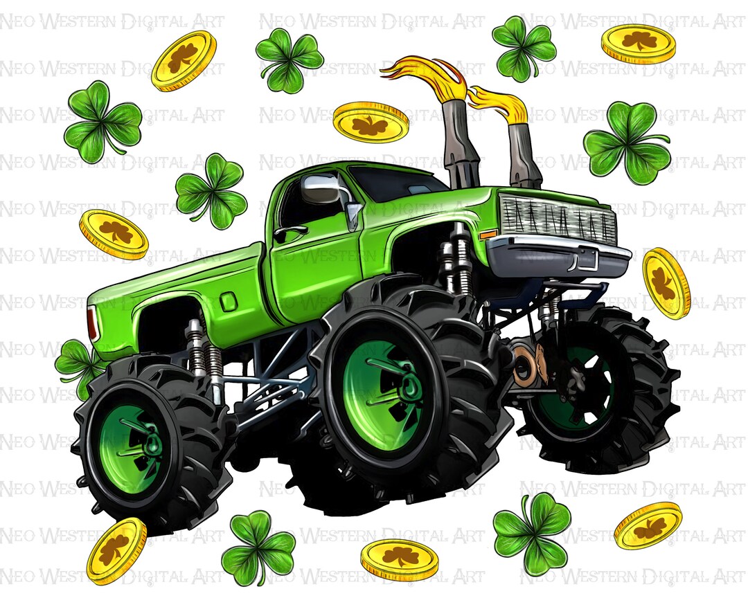 Monster Truck St. Patrick's Day Png Sublimation Design Download, St ...