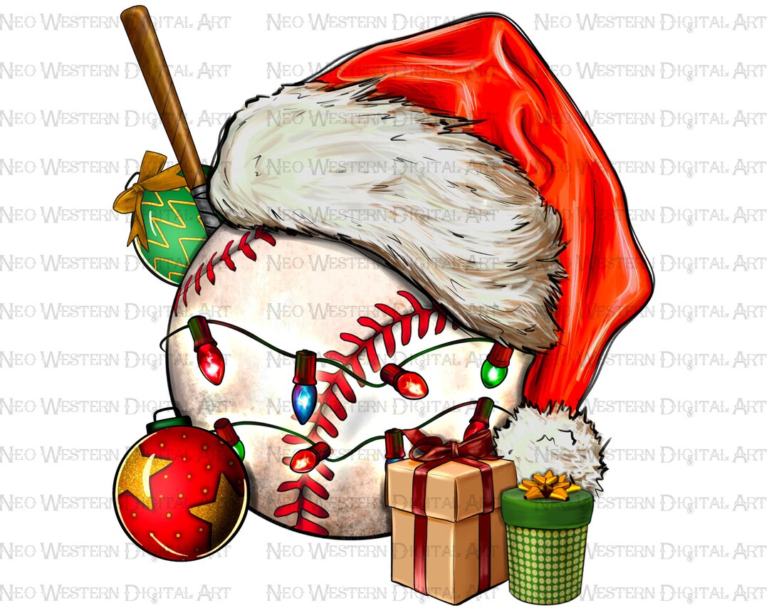 Christmas Baseball Png Sublimation Design Download, Christmas Png ...