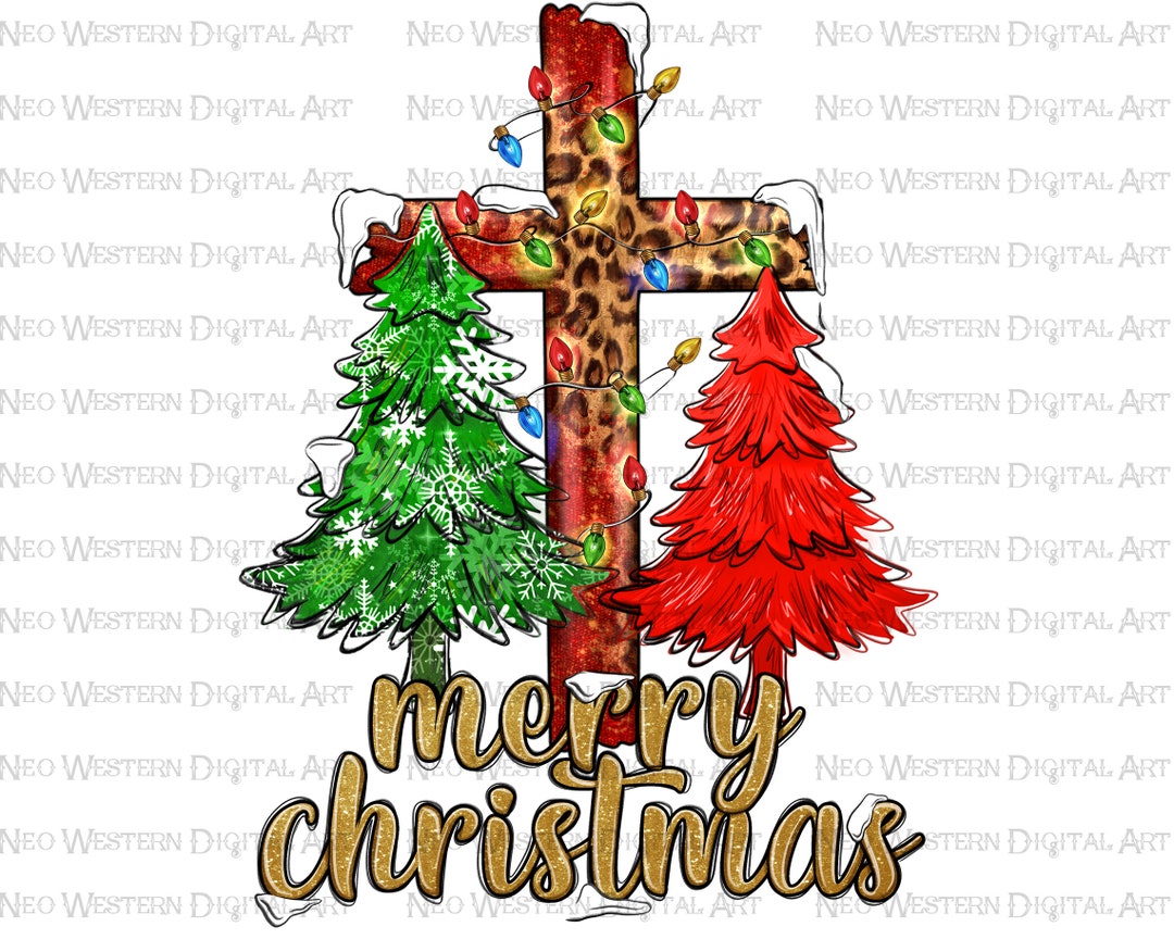 Merry Christmas Cross Png Sublimation Design Download, Christmas Png ...