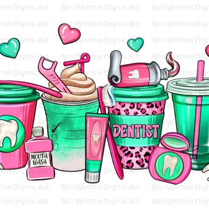 Dentist Coffee Cups Png Sublimation Design Download, Coffee Cups Png ...