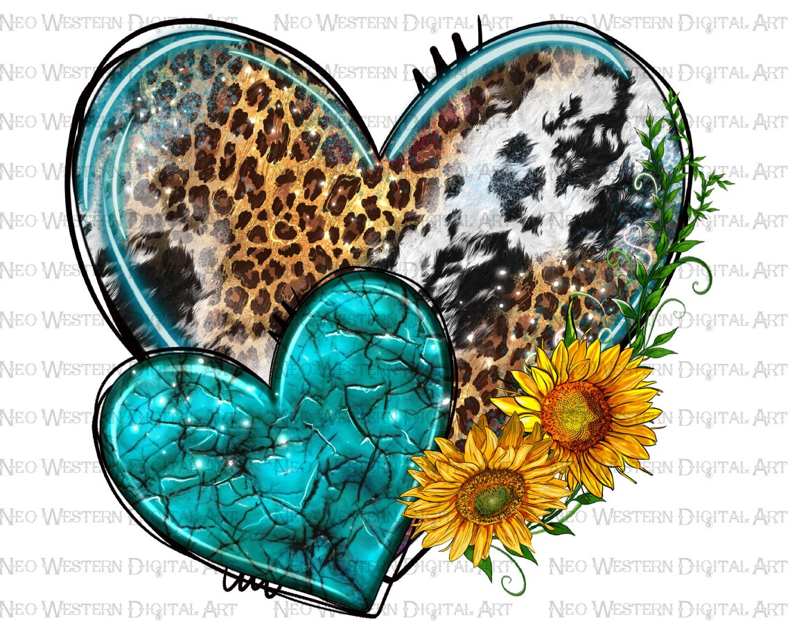 Western Heart Png Sublimation Design Download, Western Heart With ...