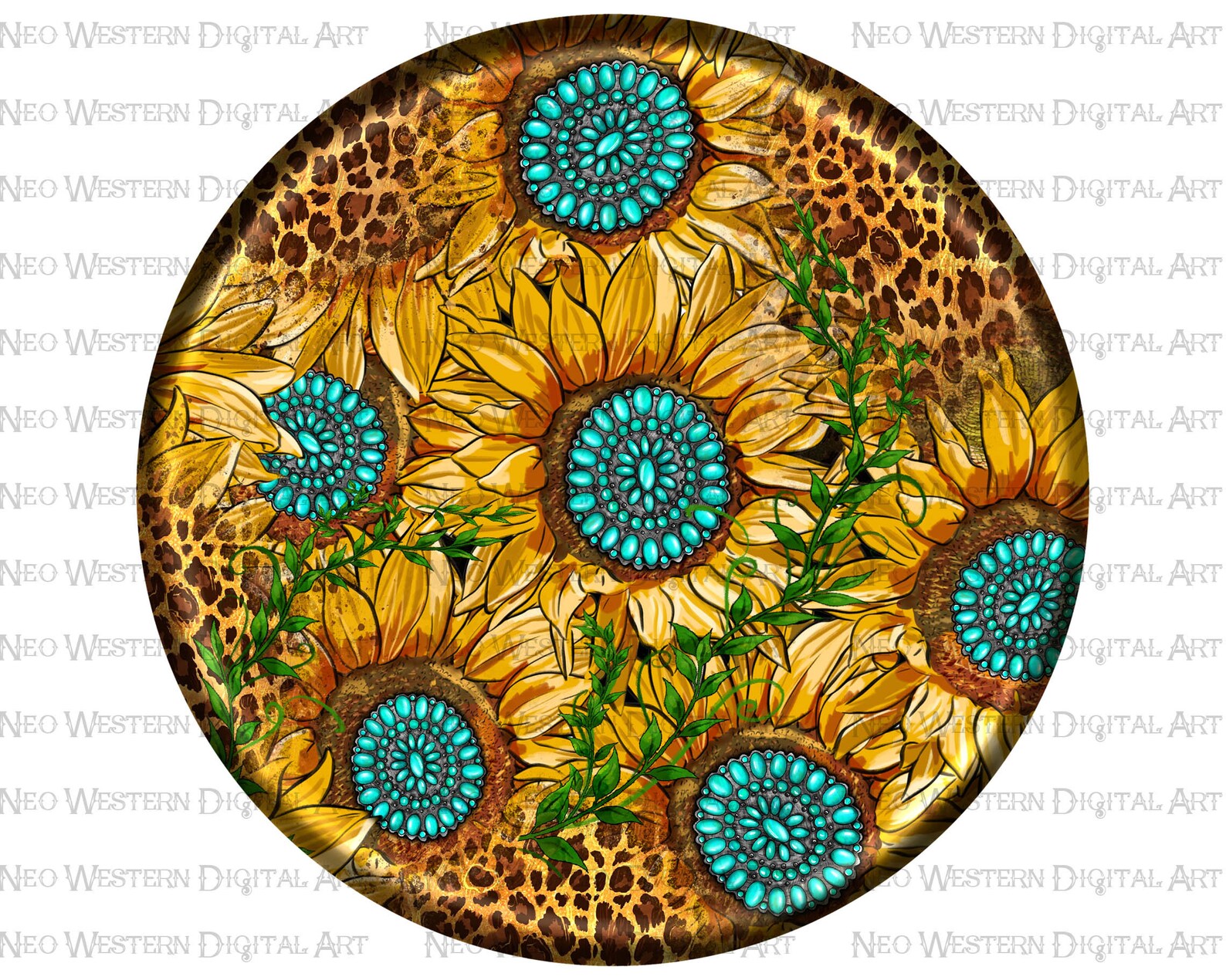 Western Car Coaster Png Sublimation Design Bundle, Sunflowers Car ...
