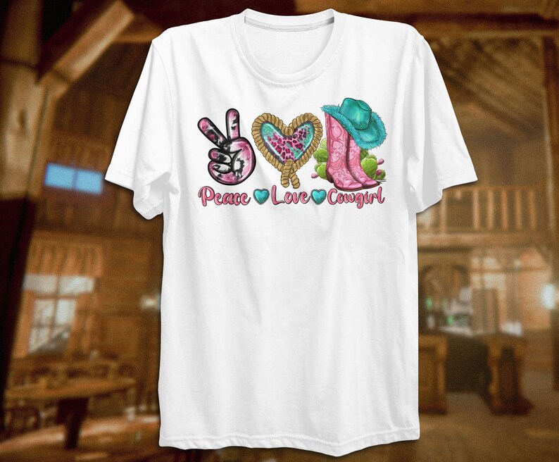 Peace Love Cowgirl Png Sublimation Design Download, Peace Love Png ...