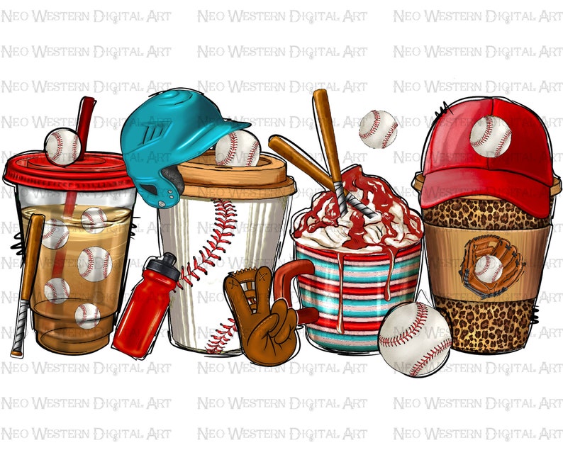 Baseball Coffee Drinks Png Sublimation Design Baseball Coffee - Etsy