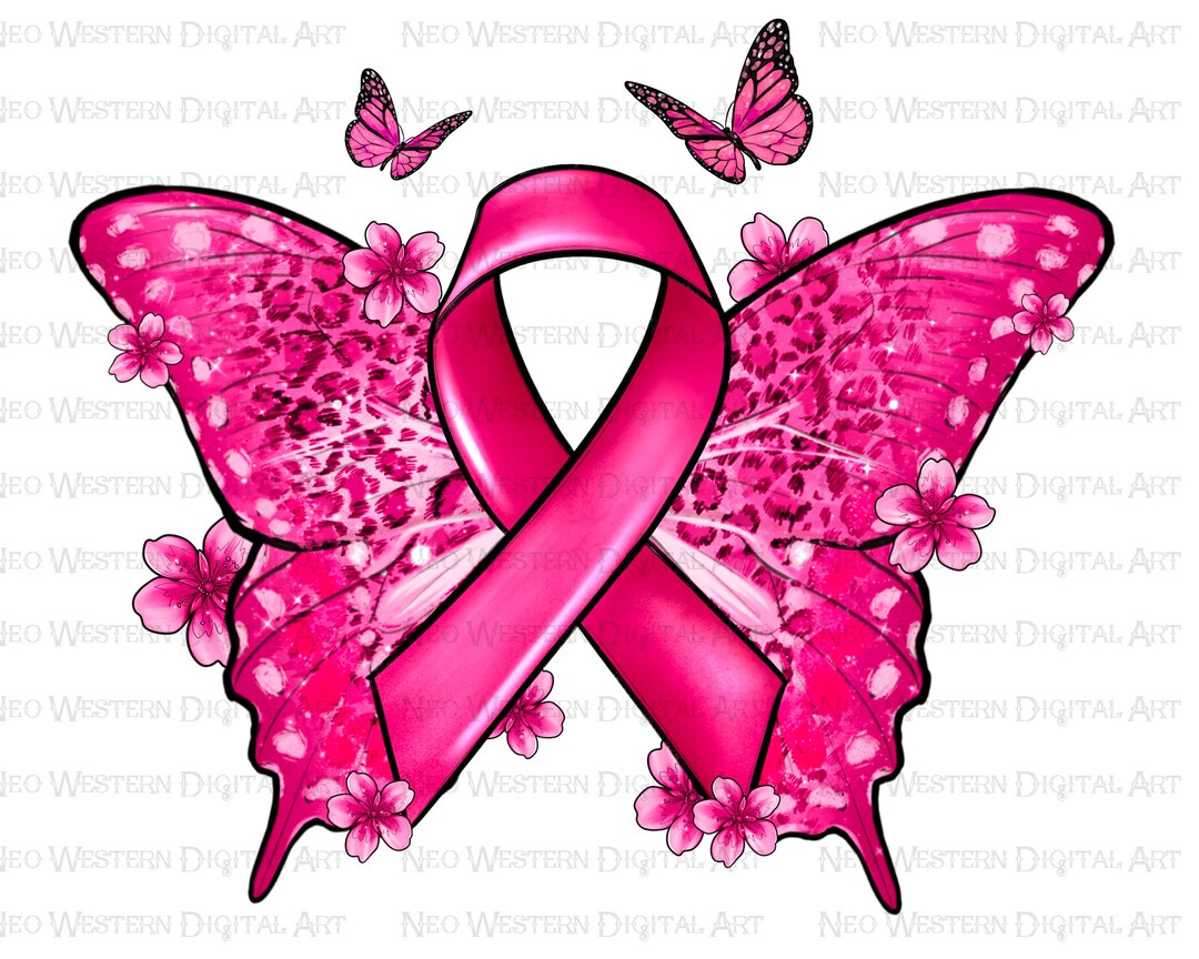 Breast Cancer Butterfly Png Sublimation Design Download, Breast Cancer ...