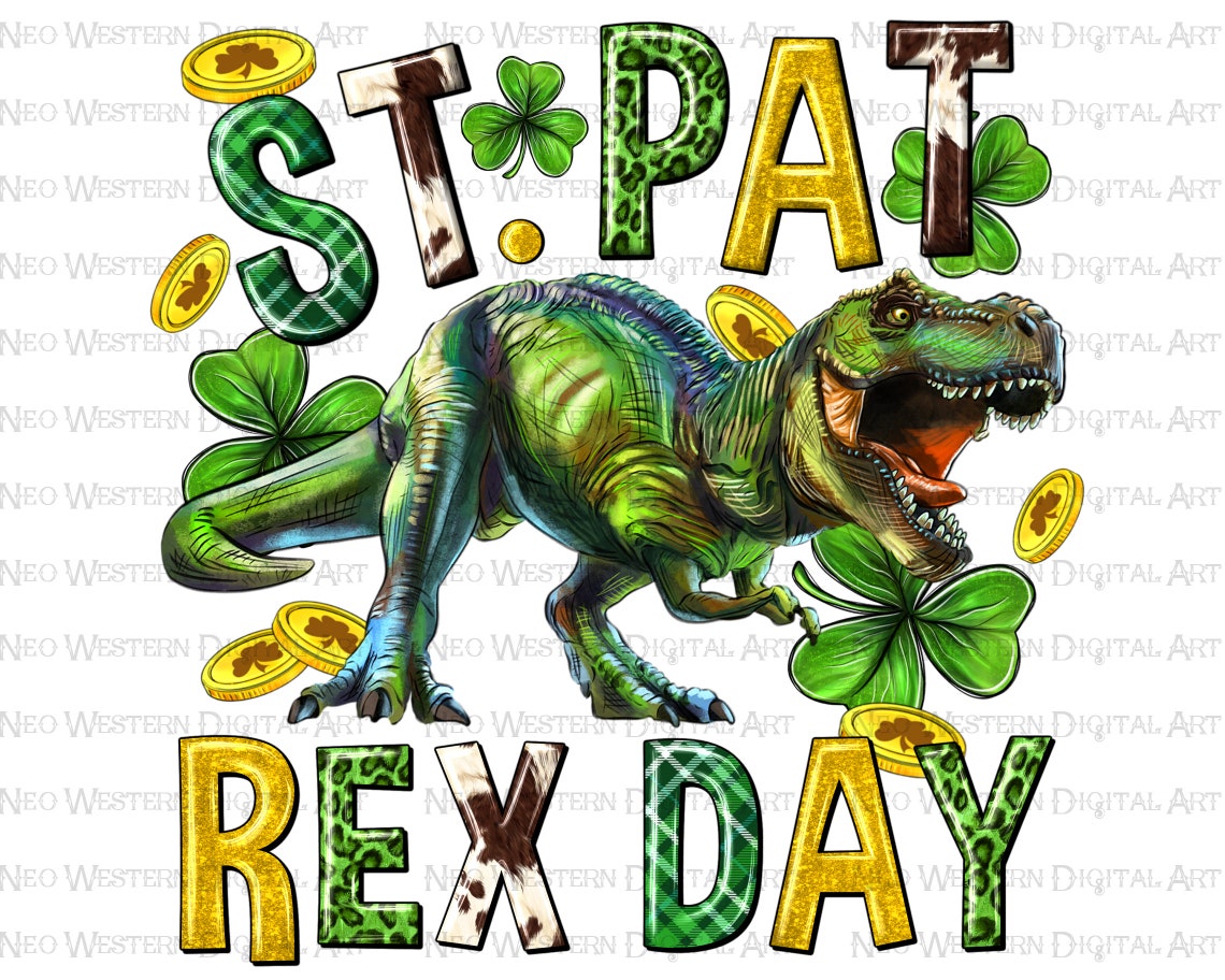 St. Pat Rex Day Png Sublimation Design Download St. - Etsy