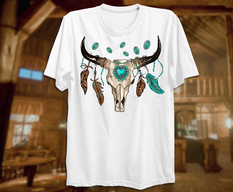 Bull Skull Png Sublimation Design Download Western Bull Skull - Etsy