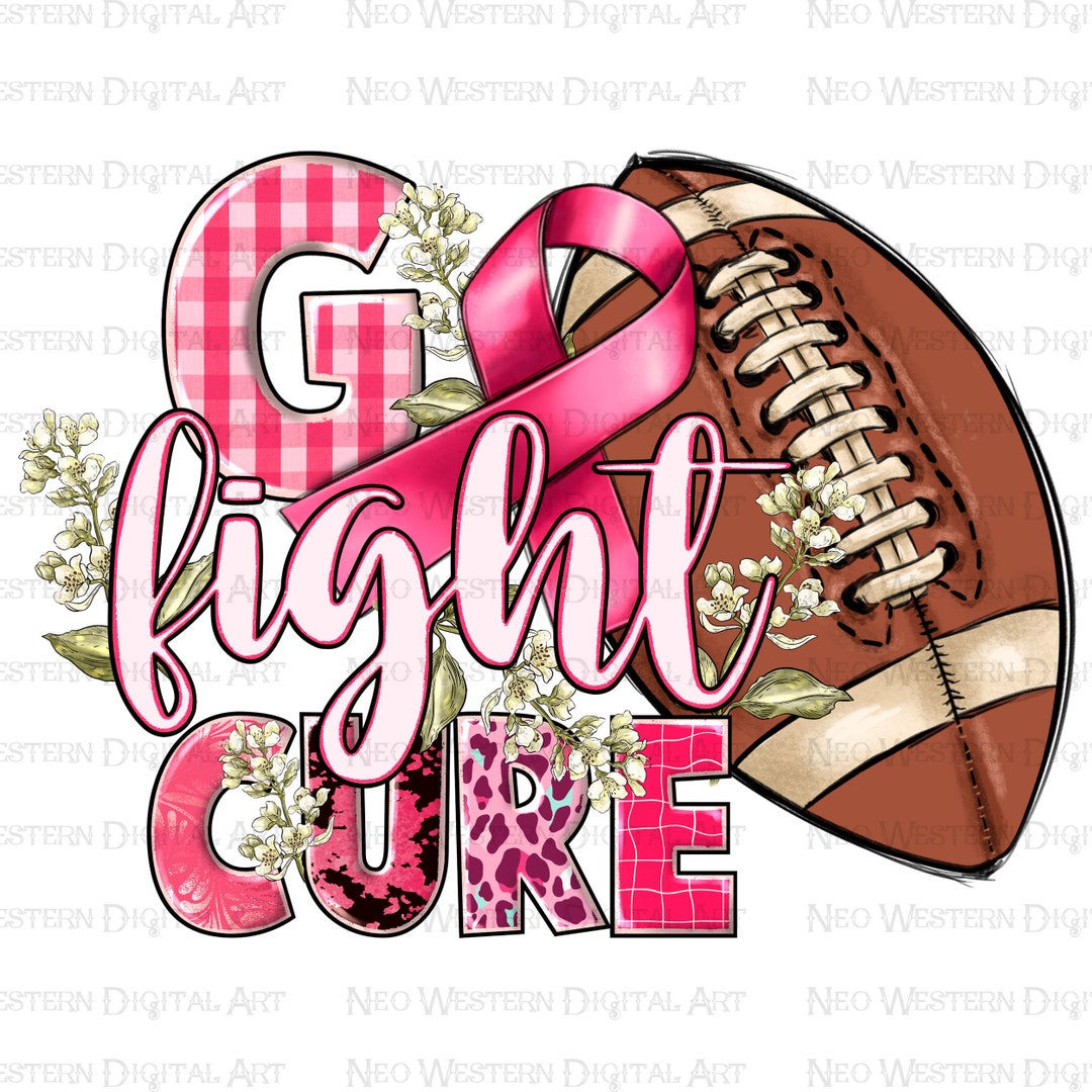 Go Fight Cure Png Sublimation Design Download, Fight Cancer Png, Cancer ...