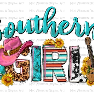 Southern Girl Png Sublimation Design Download, Cowgirl Png, Western ...