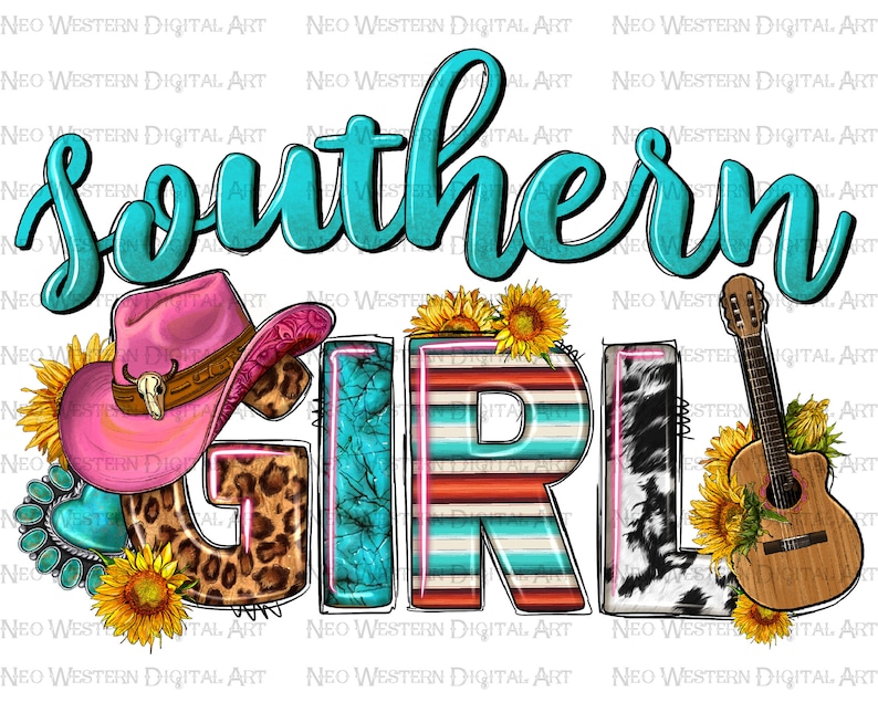 Southern Girl Png Sublimation Design Download, Cowgirl Png, Western ...