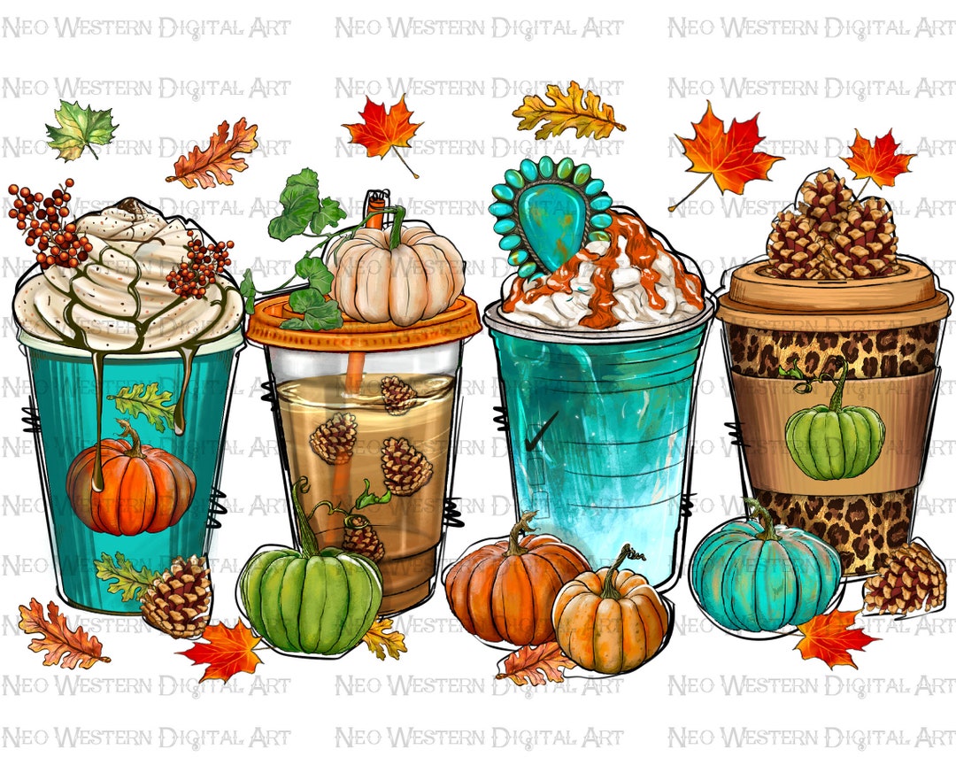 Fall Coffee Drinks Png Sublimation Design Download,autumn Coffee Drinks ...