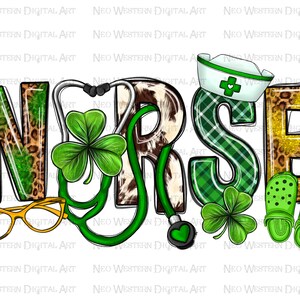 St. Patrick's Day Nurse Png Sublimation Design Download, St. Patricks ...