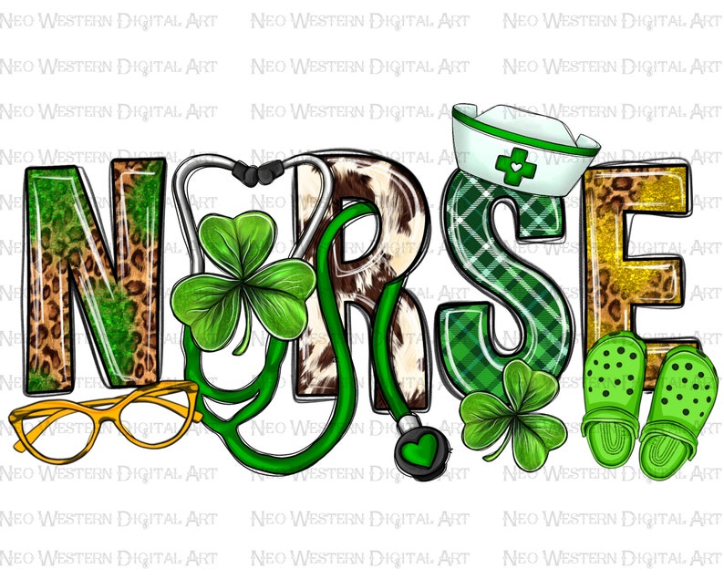St. Patrick's Day Nurse Png Sublimation Design Download - Etsy