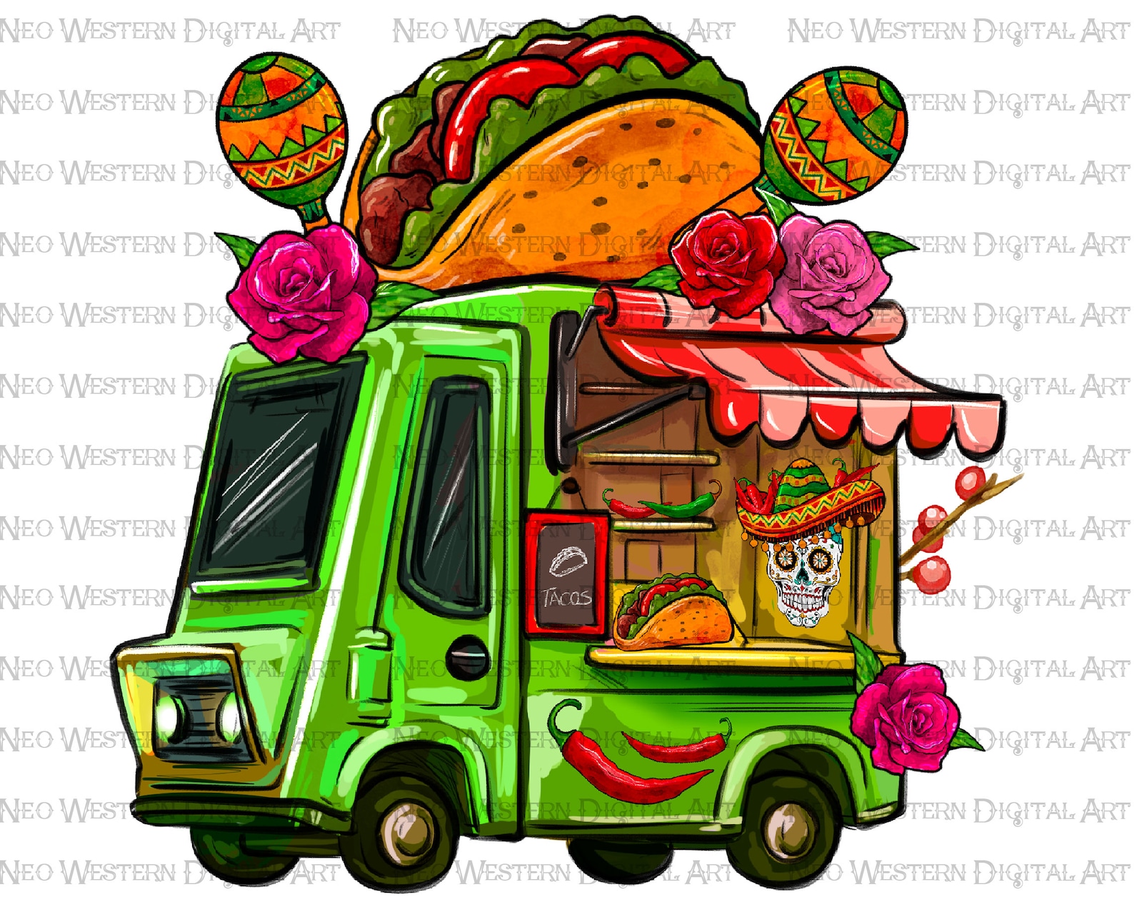 Tacos Truck Png Sublimation Design Download, Mexican Day Png, Mexican ...