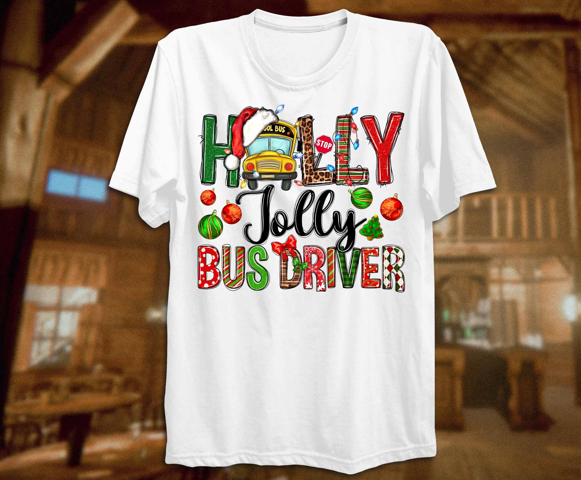 Holly Jolly Bus Driver Png Sublimation Design Back to School - Etsy